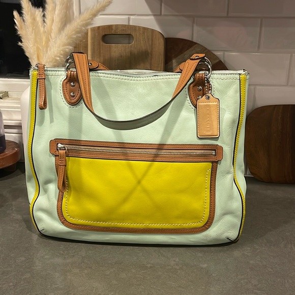 Coach | Bags | Coach Poppy Colorblock Hallie Tote | Poshmark